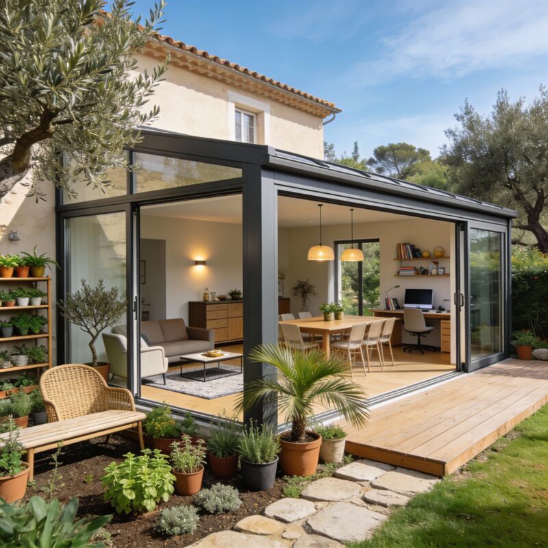 Véranda sur mesure en aluminium Coladis pour votre maison